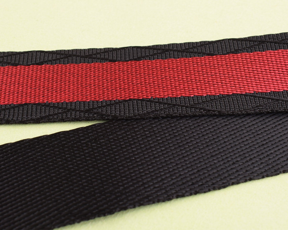 1 Inch Nylon Webbing Black and Red Stripes Webbing Bag Strap - Etsy