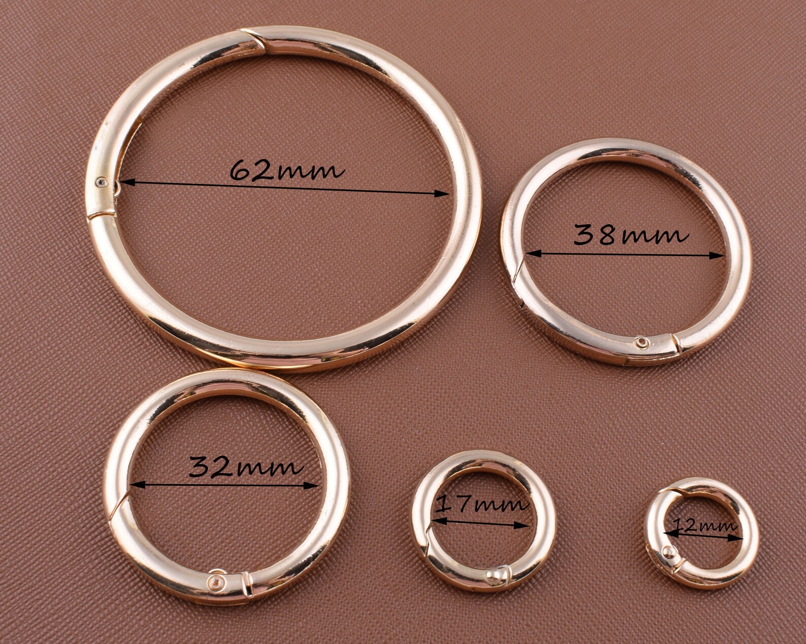 Spring Gate Ring Clasp,gold Round Push Gate Snap Hook,metal Spring O ...