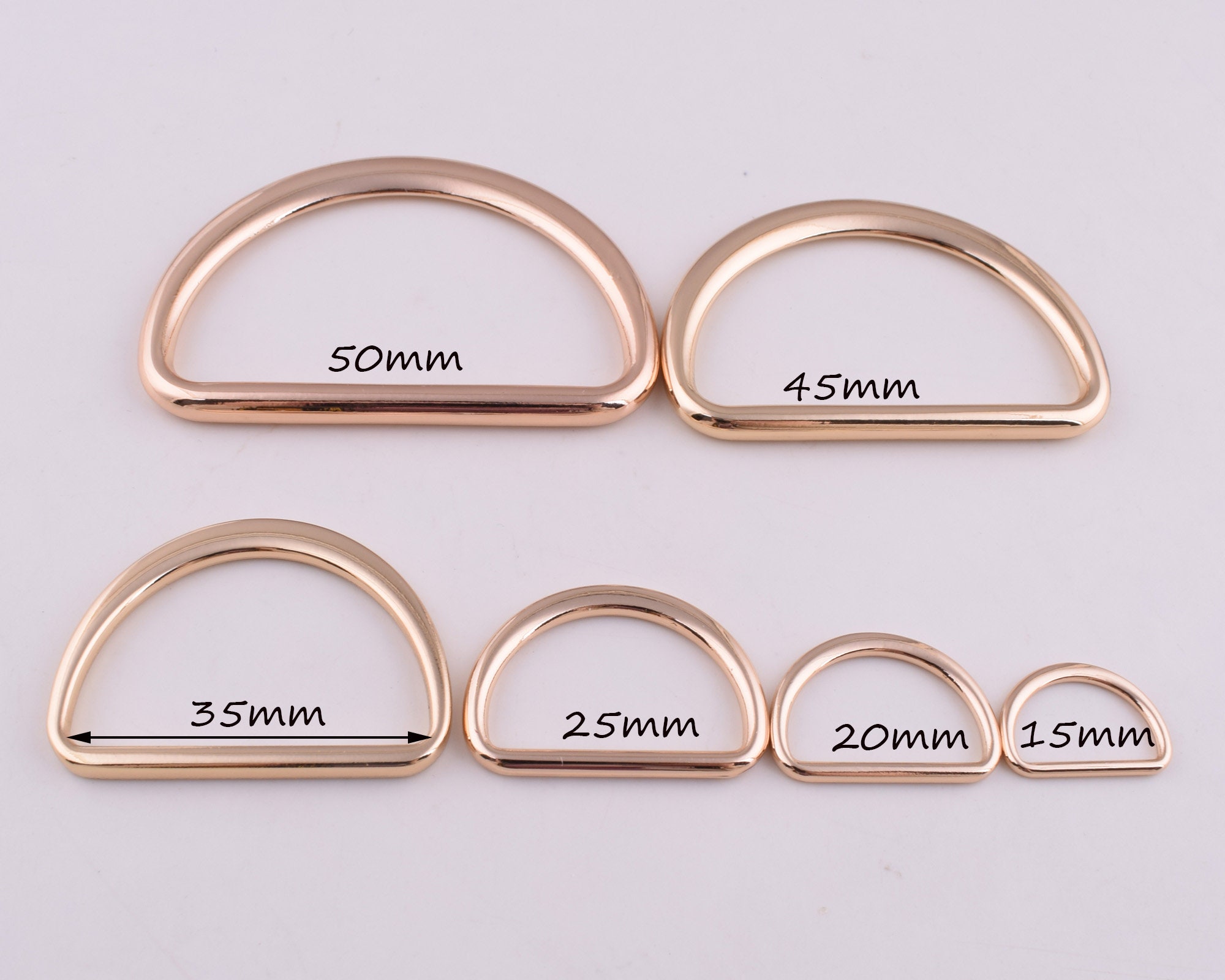 Metal D-rings,3/4’‘ 1‘’,2‘’, More Size Light Gold D Rings 15mm-50mm D ...