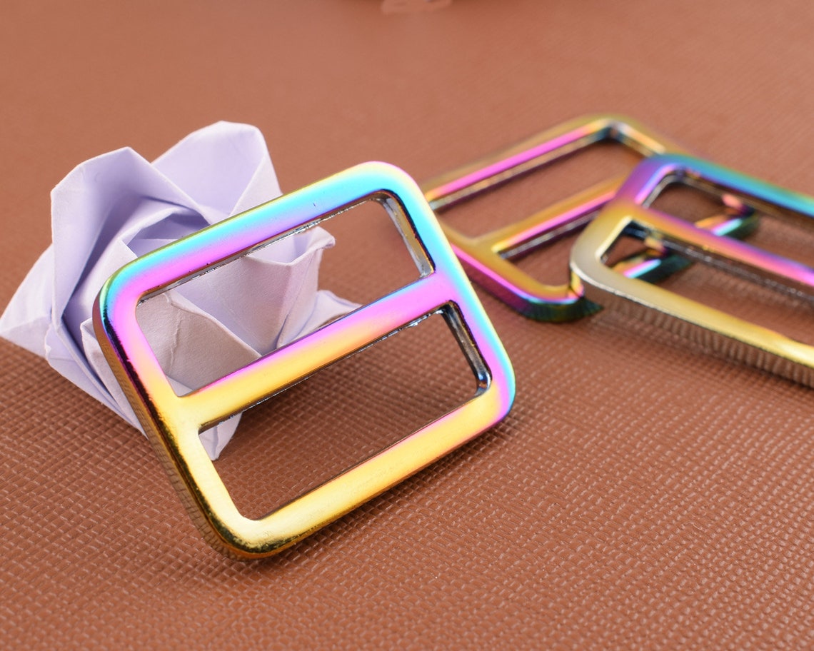 1 Inch Rainbow Belt Buckles Metal Adjustable Buckles Webbing - Etsy