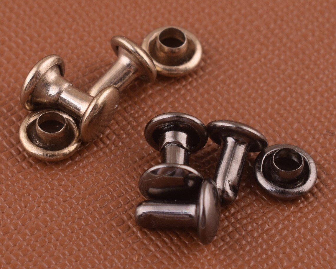 Light Gold/black Metal Rivets Double Cap Rivetsrivets Studs - Etsy