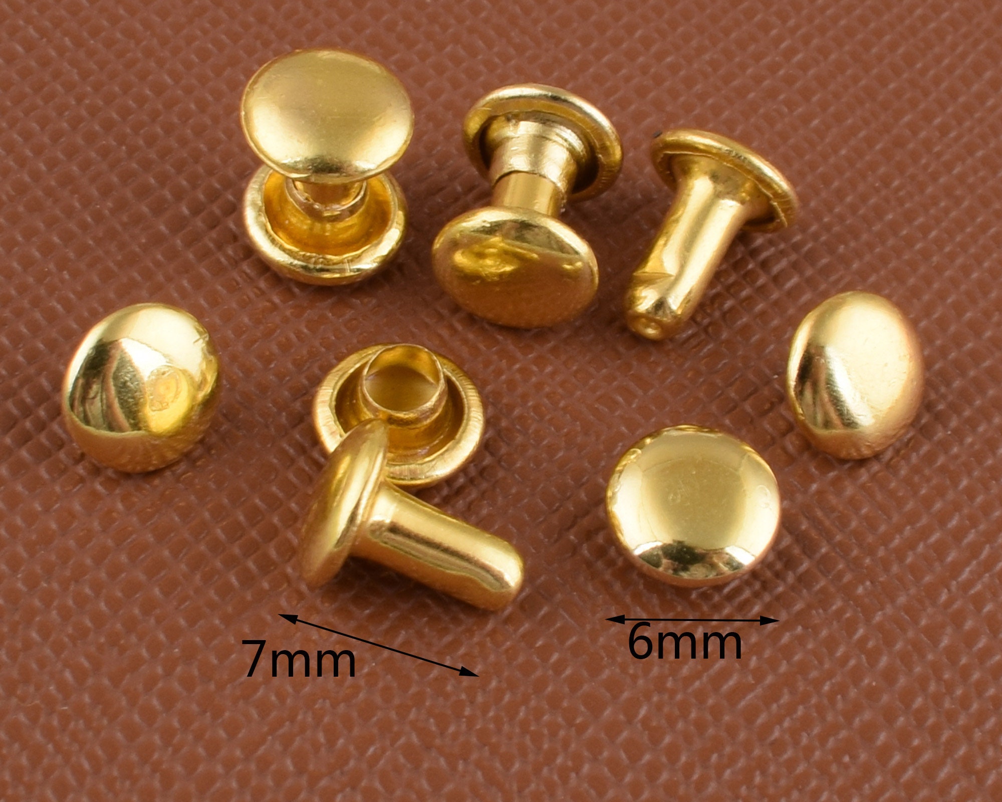 Double Cap Round Rivets200 Sets 6mm/7 Mm | Etsy