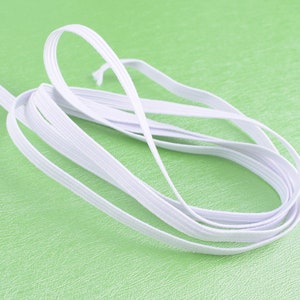 Ruban élastique, bandes élastiques blanches, 3mm 5mm 6mm Flat Trim ...