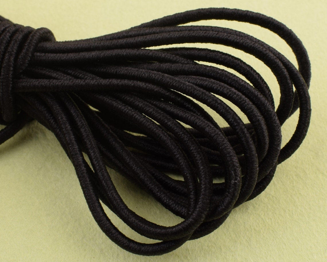 2mm Black Elastic Cord10 Yards Round Elastic Draw Cord - Etsy