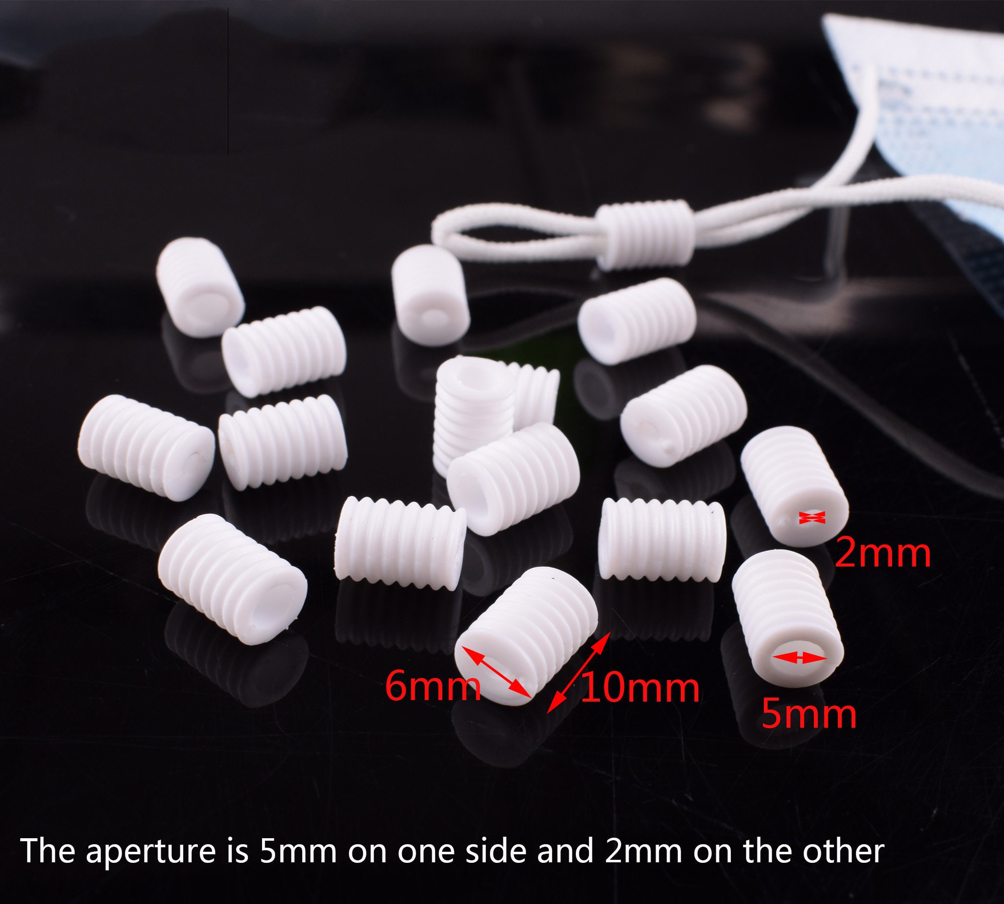 Face Mask Rope Cord Stopper200 Pcs White/black Elastic | Etsy