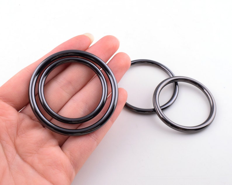 Black O-ringsmetal Round Rings Buckles34-45mm Non Welded - Etsy