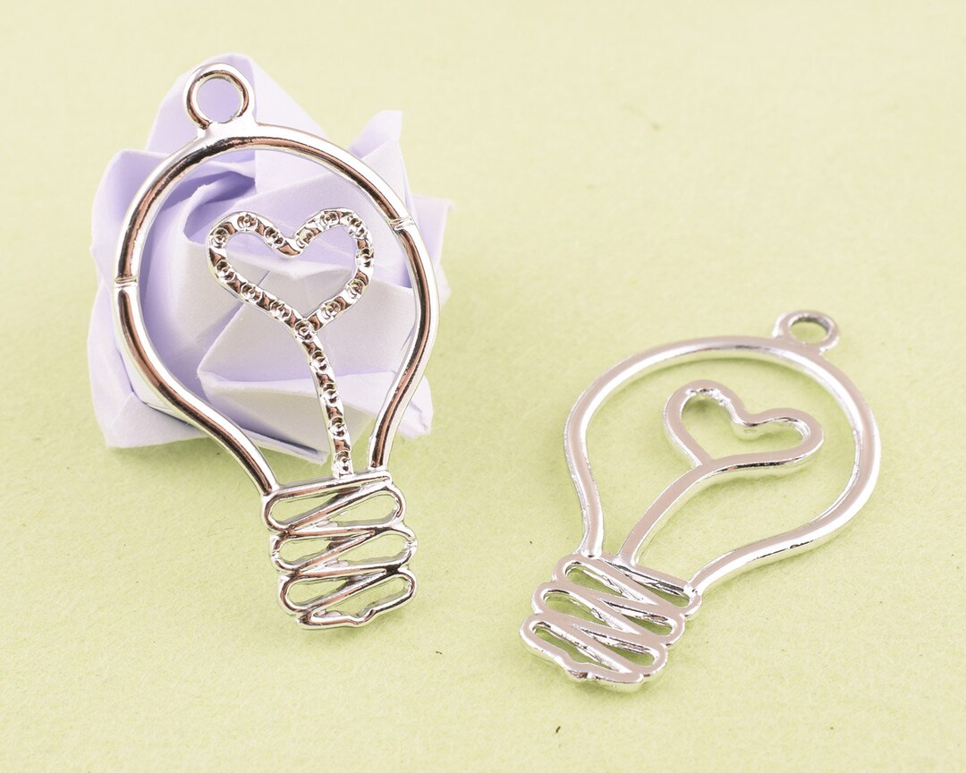 Light Bulb Shape Charms Pendant Silver Charms Connector,metal Pendants ...