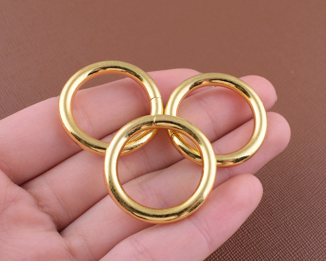 Anillos O de metal anillo de correa de oro redondo anillos | Etsy
