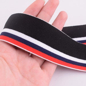 1.5‘’ Elastic Webbing,38mm Red Blue Stripes Cotton Webbing Ribbon ...