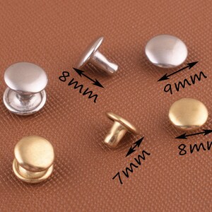 Silver/gold Double Cap Rivets Metal Round Rivet Leather Craft Rivet for ...