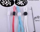 Face Mask Rope Cord Stopper200 Pcs White/black Elastic - Etsy