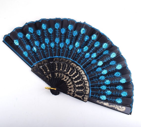 Blue Hand Fan
