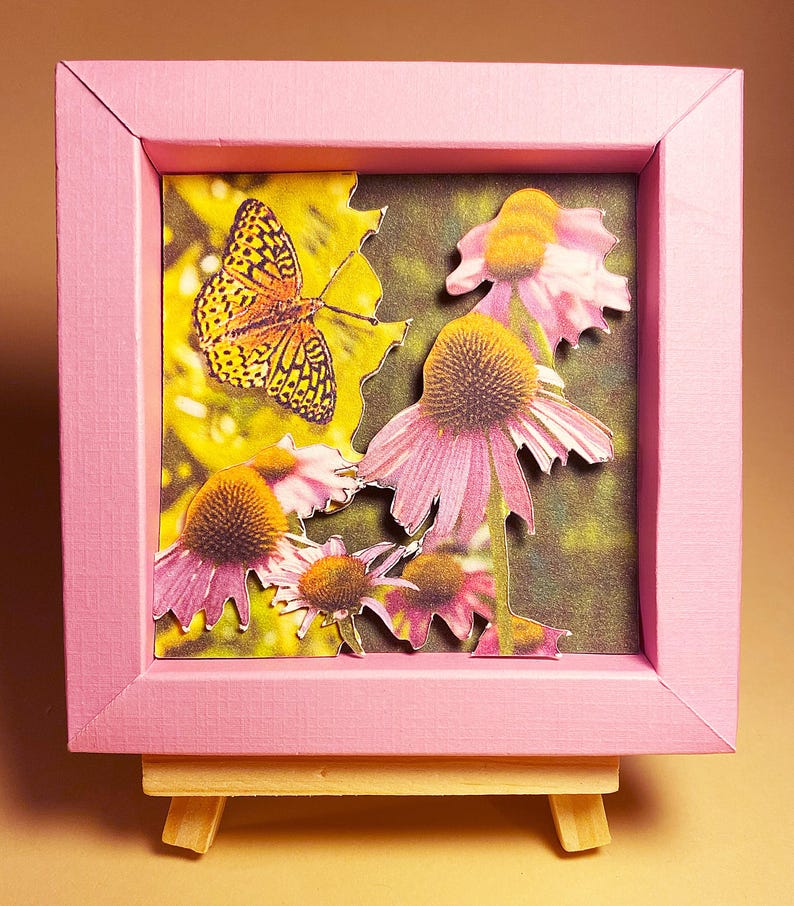 Handcrafted Floral 3D Shadow Box Art | Limited Edition Mini Print - Etsy