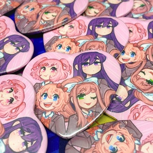 DDLC Heart Buttons | Pin-back & Magnet - Etsy