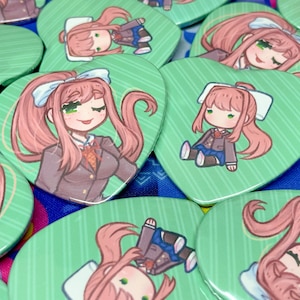 DDLC Heart Buttons | Pin-back & Magnet - Etsy