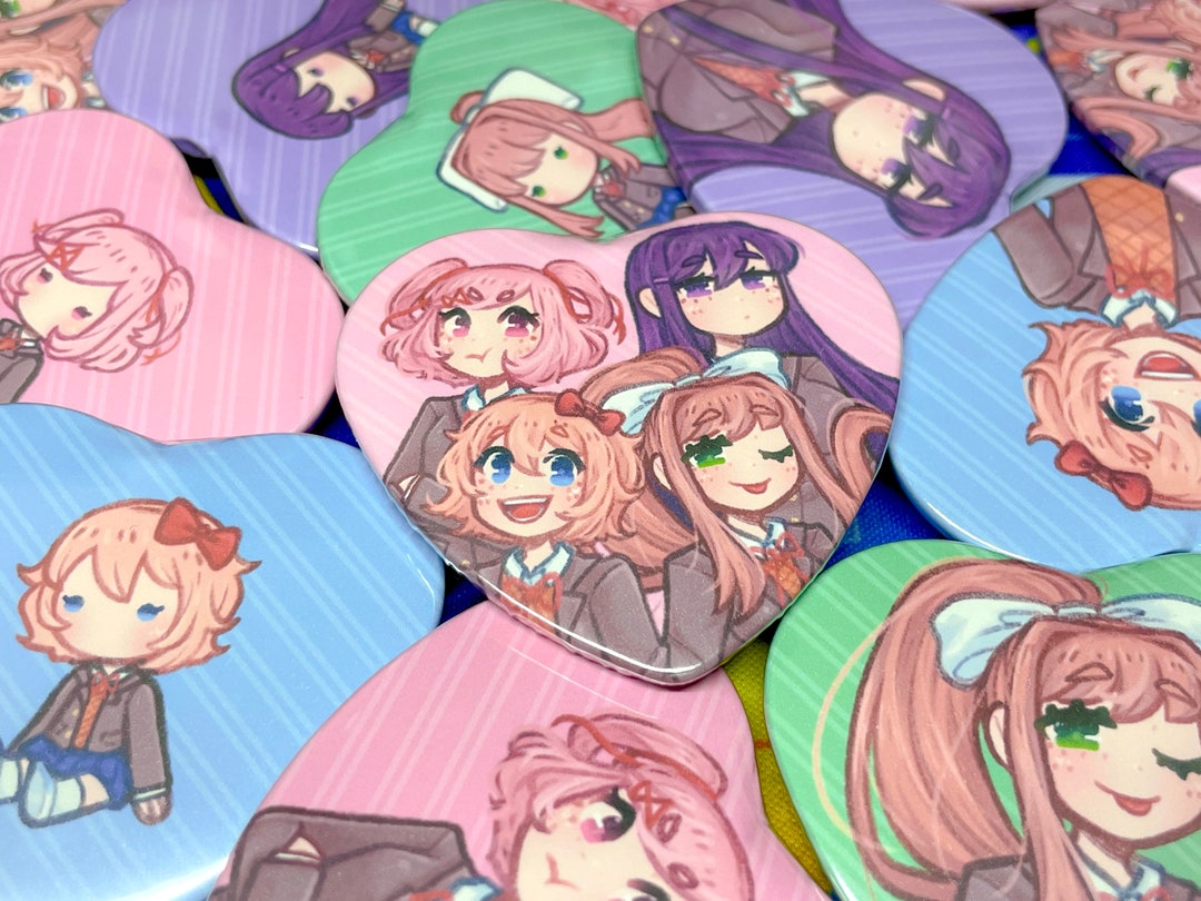 DDLC Heart Buttons | Pin-back & Magnet - Etsy