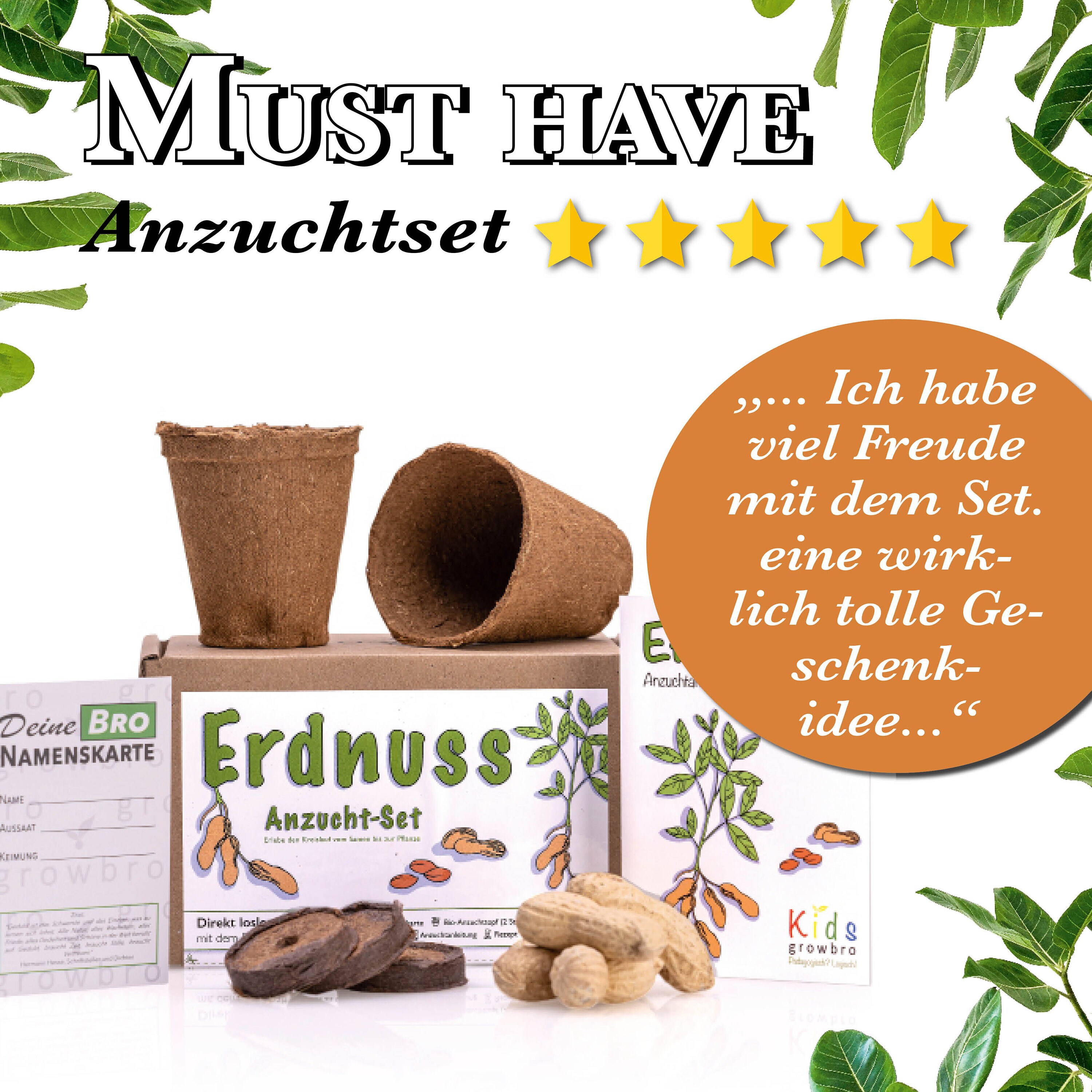Growbro kids Erdnuss Anzuchtset UNSER KINDER FORSCHERSET - Etsy