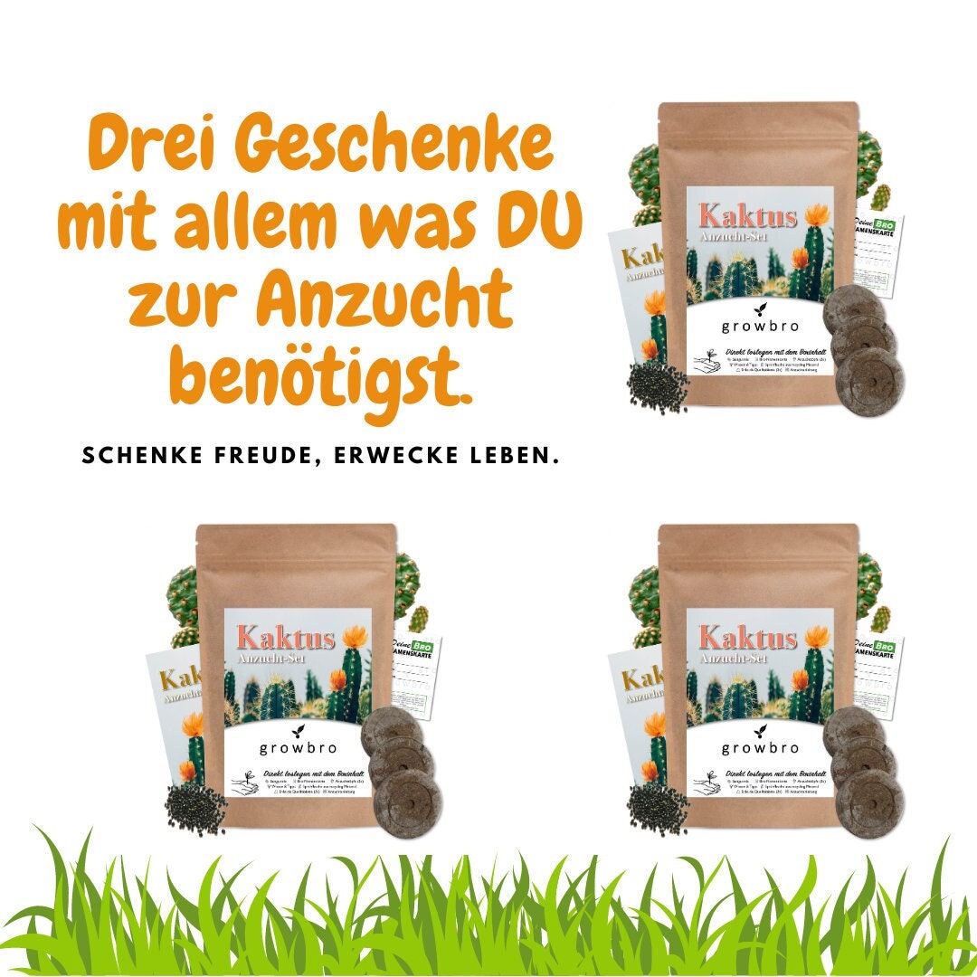 3 X KAKTUS Light Anzuchtset von growbro Züchte deinen neuen BRO Kaktus ...