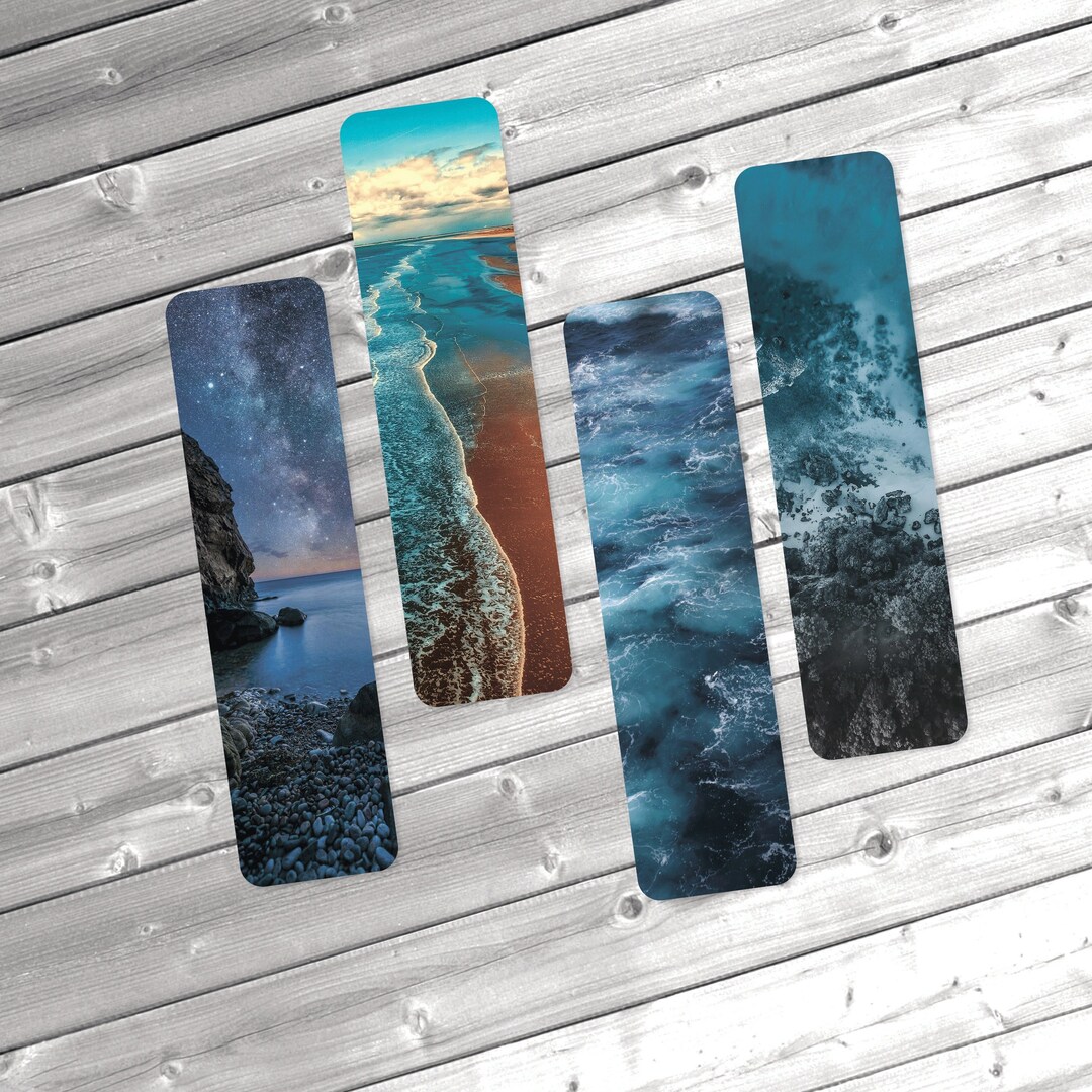 Bookmarks Paper Set, Water 4 Pcs Pack - Etsy
