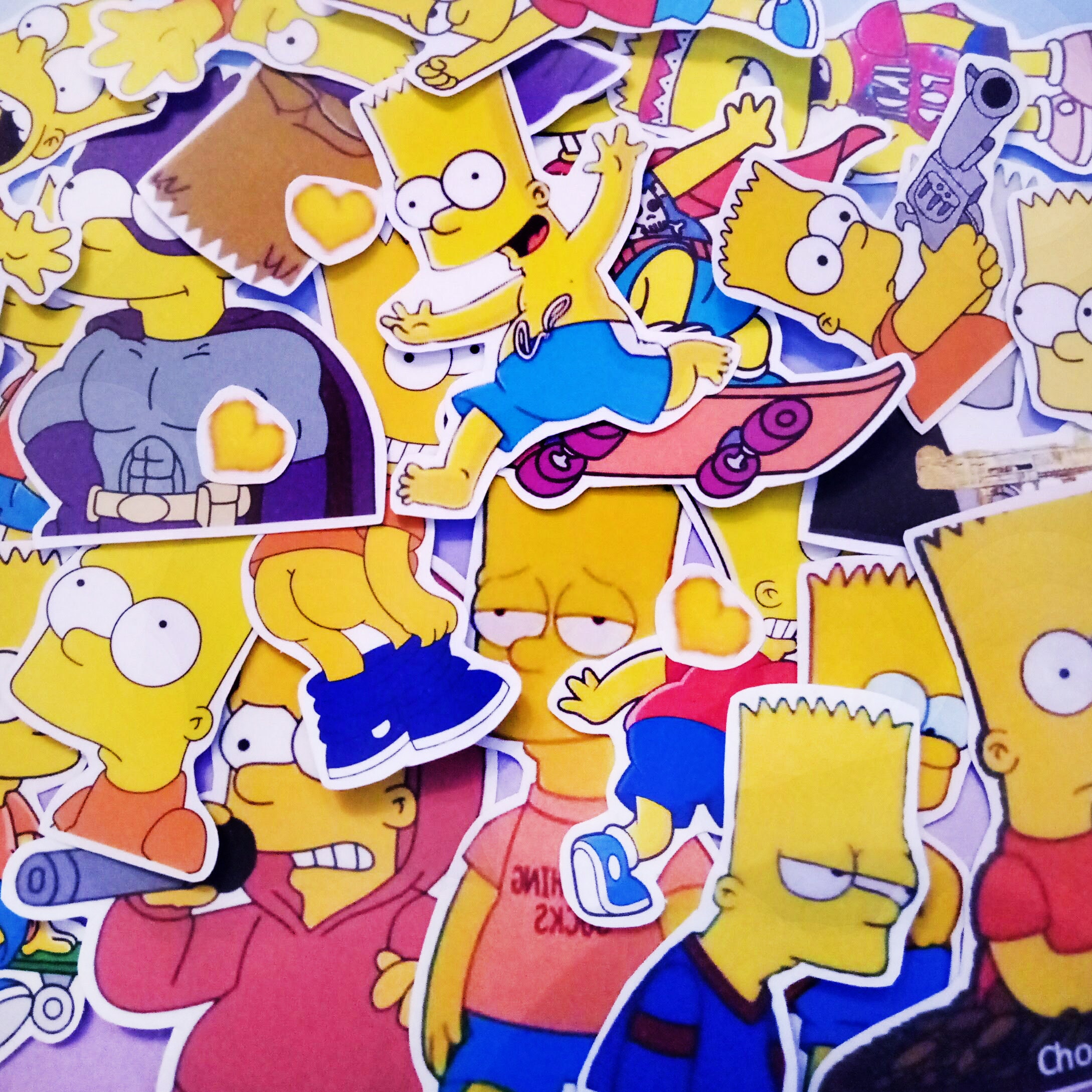 Simpsons Bart Stickers Paper or Vinyl 24 Pcs Pack | Etsy