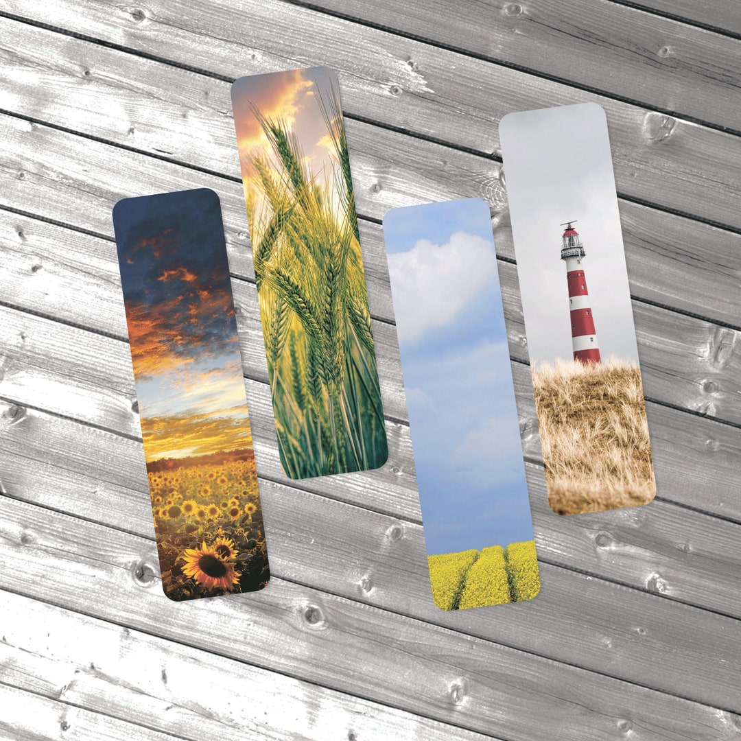Bookmarks Paper Set, Sunflower Wheat Field Lighthouse 4 Pcs Pack - Etsy