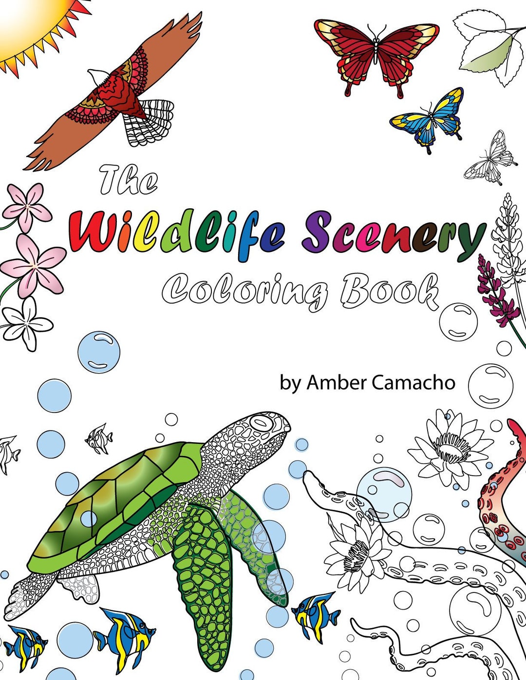 The Wildlife Scenery Coloring Book Download Printable Coloring Pages - Etsy