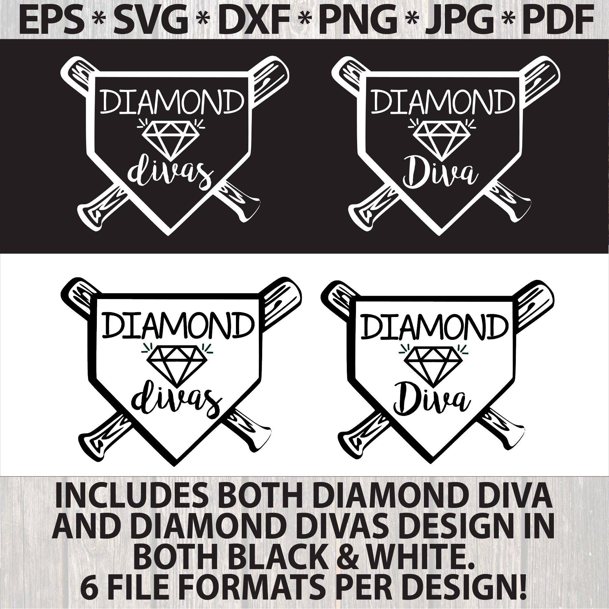 Softball SVG Diamond Diva SVG Perfect for Softball Shirts for Softball ...