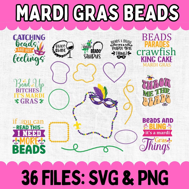 Mardi Gras Bead Art - Etsy