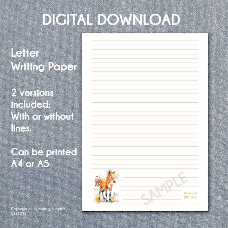 JW Letter Writing Paper | Jehovah's Witnesses | Downloadable ...