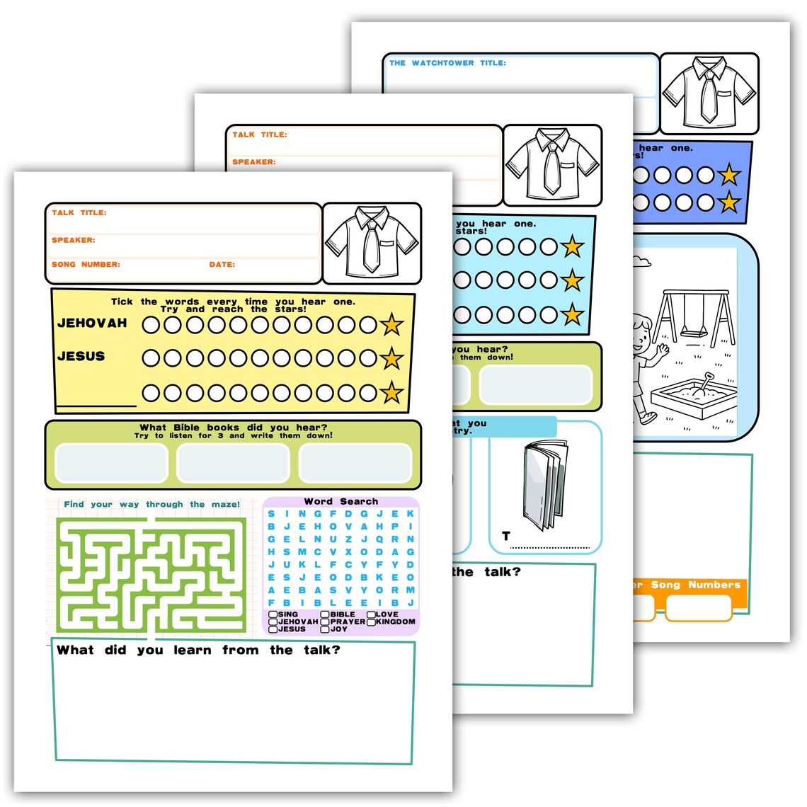 JW Kids | Downloadable Printable Worksheets for Children | Sunday ...