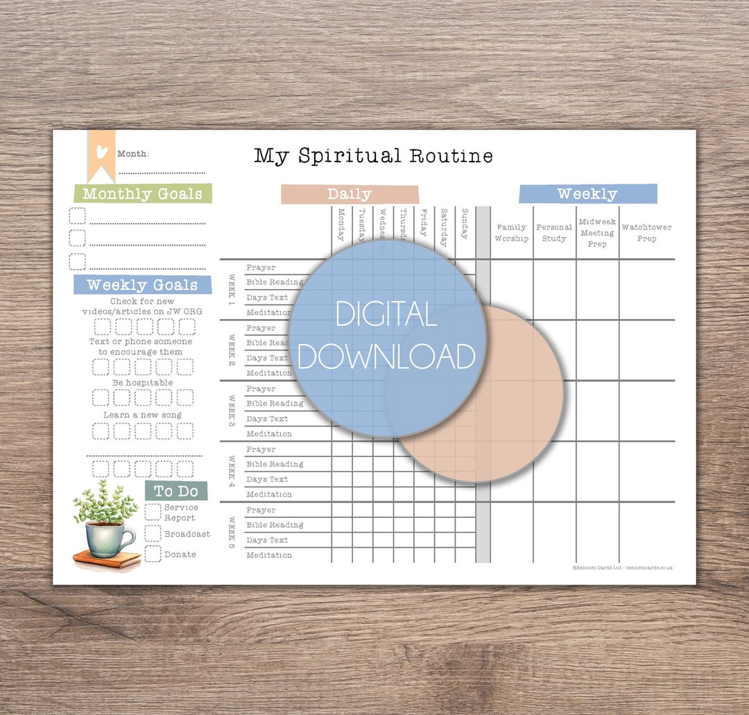 My Spiritual Routine | JW | Jehovah's Witnesses | Downloadable ...