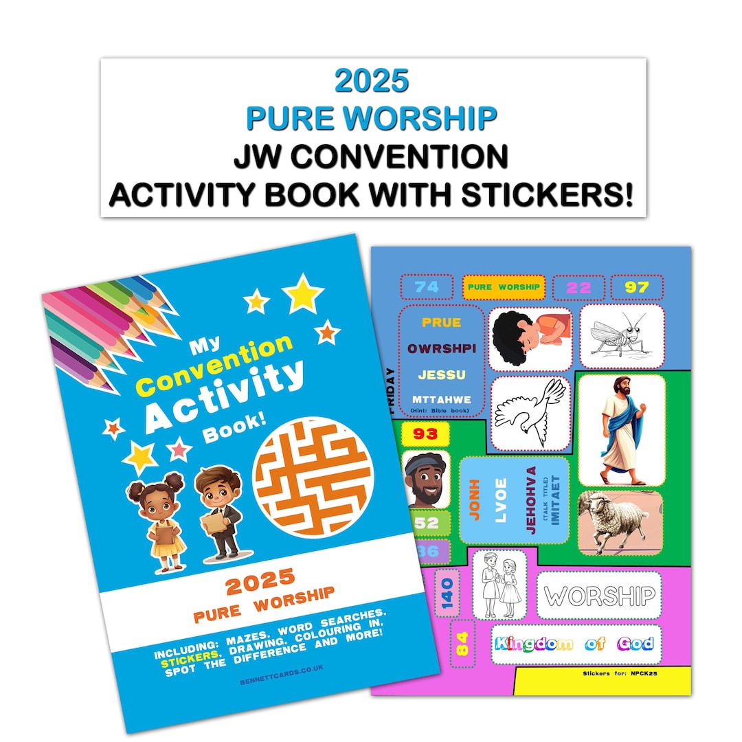 JW Kids Convention Activity Book - Full Colour! 2025 “pure Worship" JW ...