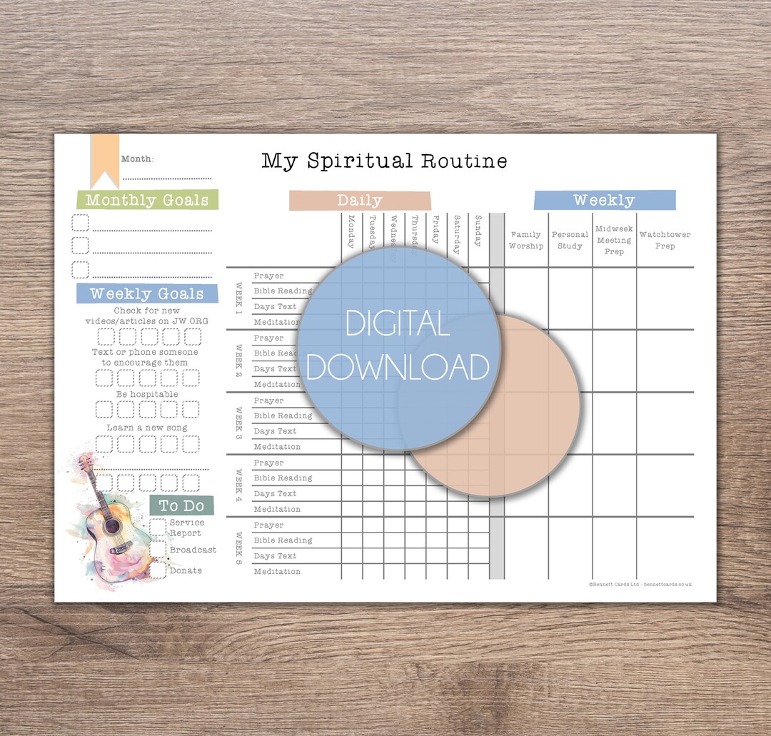 My Spiritual Routine | JW | Jehovah's Witnesses | Downloadable ...