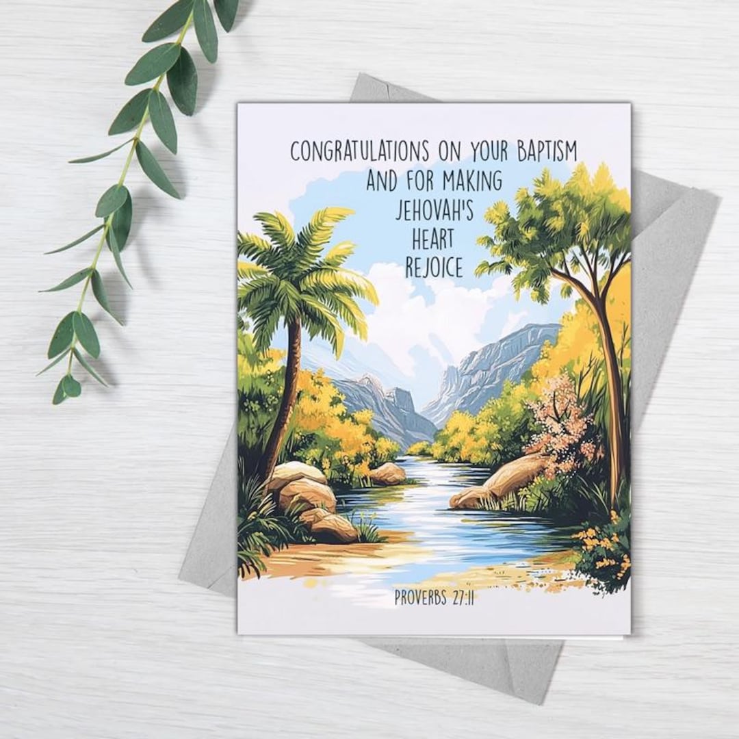 Greetings Card JW - Gloss - Baptism - Congratulations on Your Baptism ...