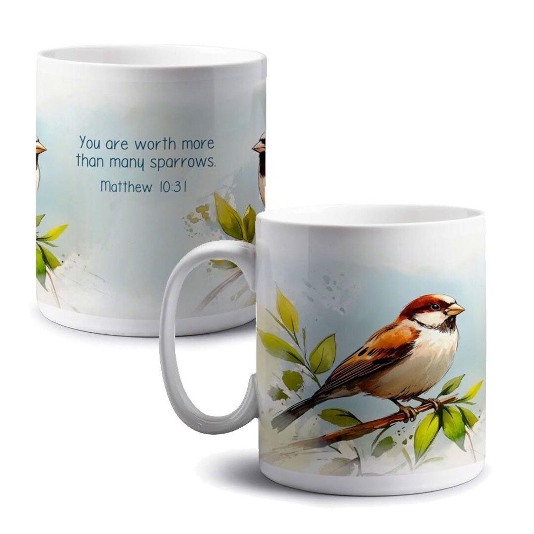 Sparrow JW Mug | Sparrow Mug - Matthew 10v31 - Etsy