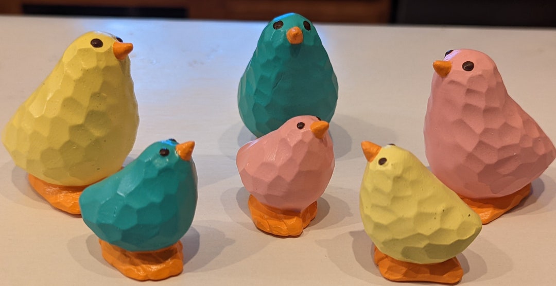 Hand Painted Ceramic Easter Chicks Larger Size - Etsy