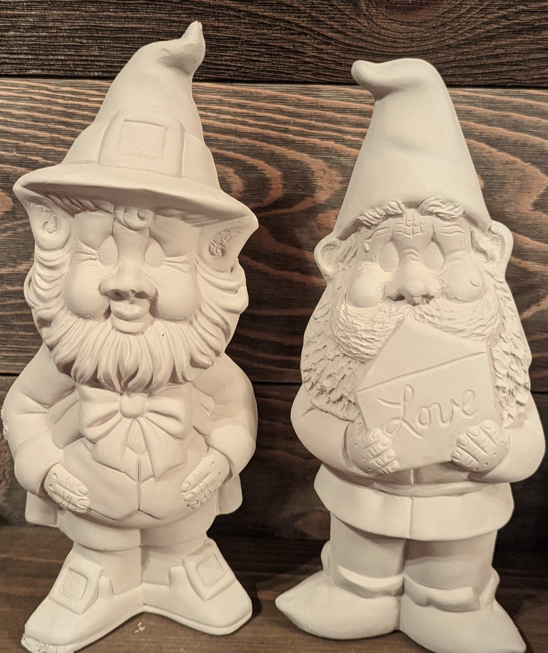 St Paddy or Valentine's Day Gnomes Ready to Paint, Unpainted Bisque-you ...