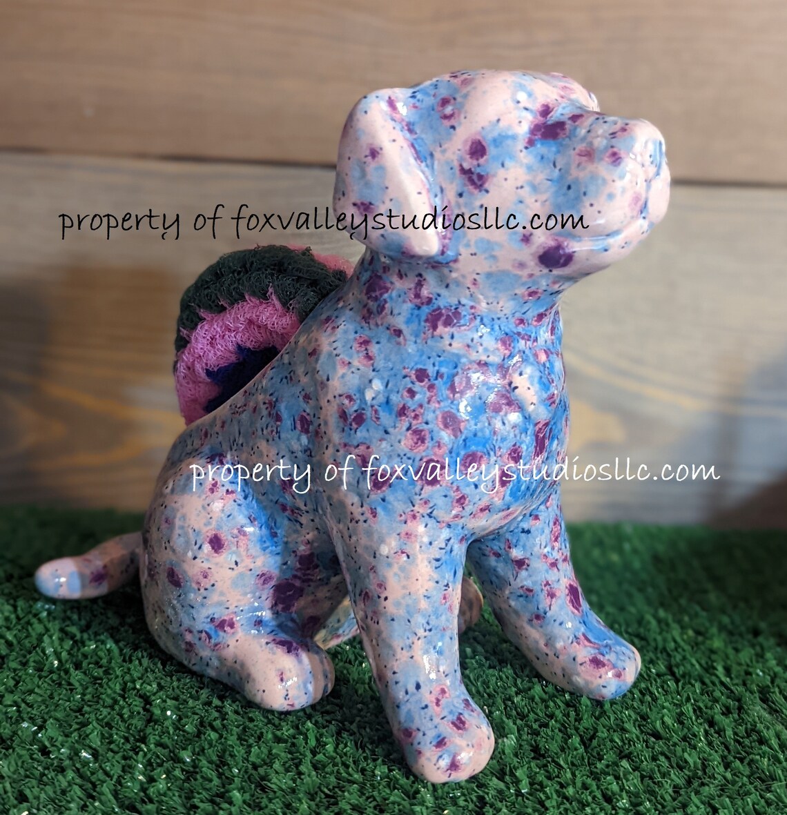 Dog Scrubby Holder With Handmade Double Thickness Scrubbie - Etsy