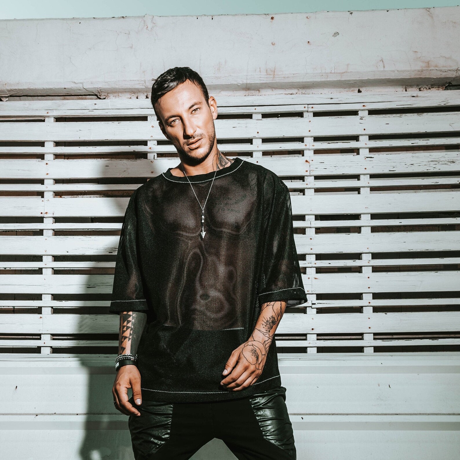 Black Rave Techwear Dense Net Elbows Sleeves Neon String - Etsy