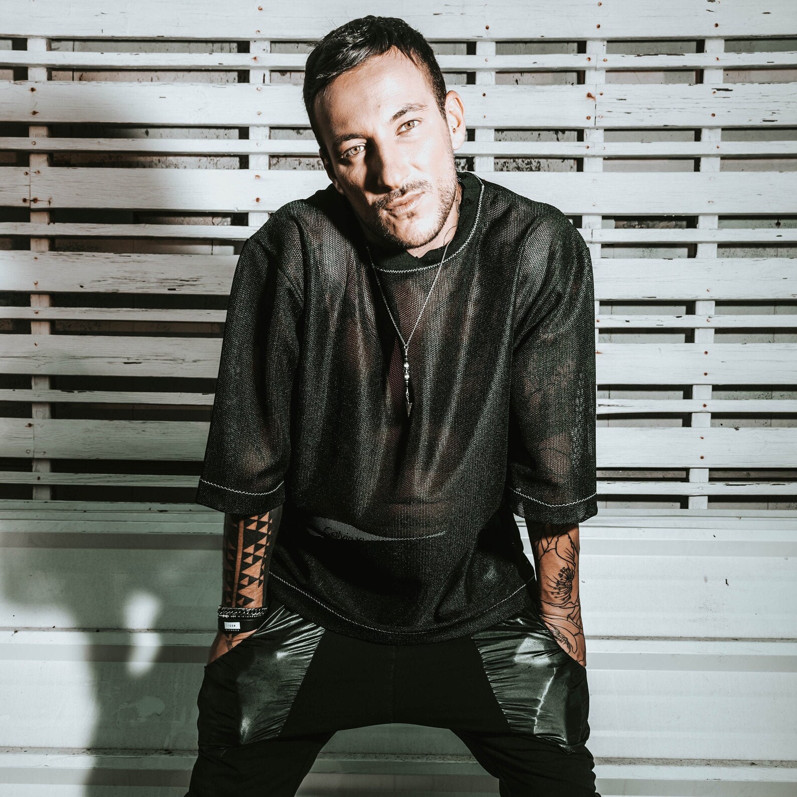 Black Rave Techwear Dense Net Elbows Sleeves Neon String - Etsy