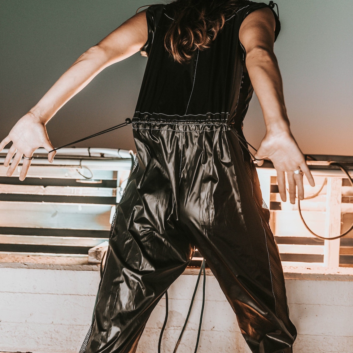 Nylon Sleeveless Black One-piece Overall Dark Rave Techwear - Etsy