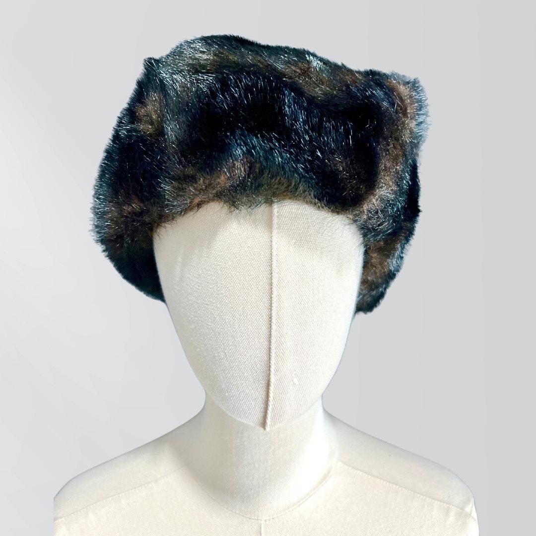 Vintage 60s Brown Faux Fur Beret Toque Hat - Etsy