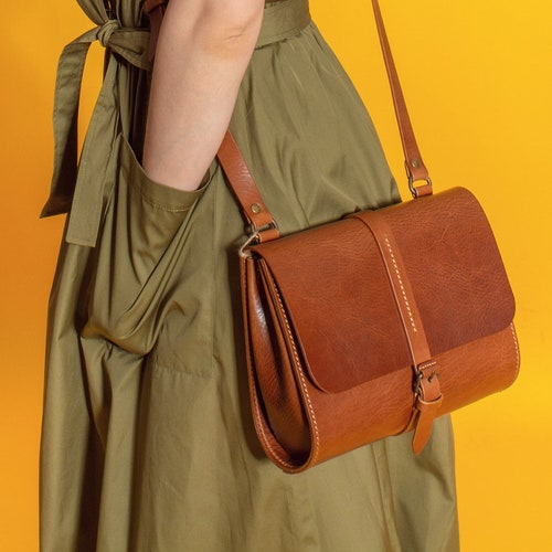 Leather Crossbody Bag Copper Women's Shoulder Purse - Etsy