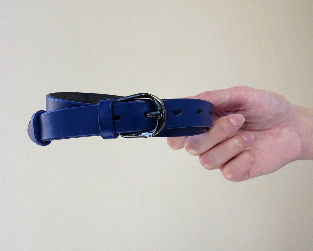 Leather Belt Women Blue Belts for Women Thin Leather Belt at the Waist ...
