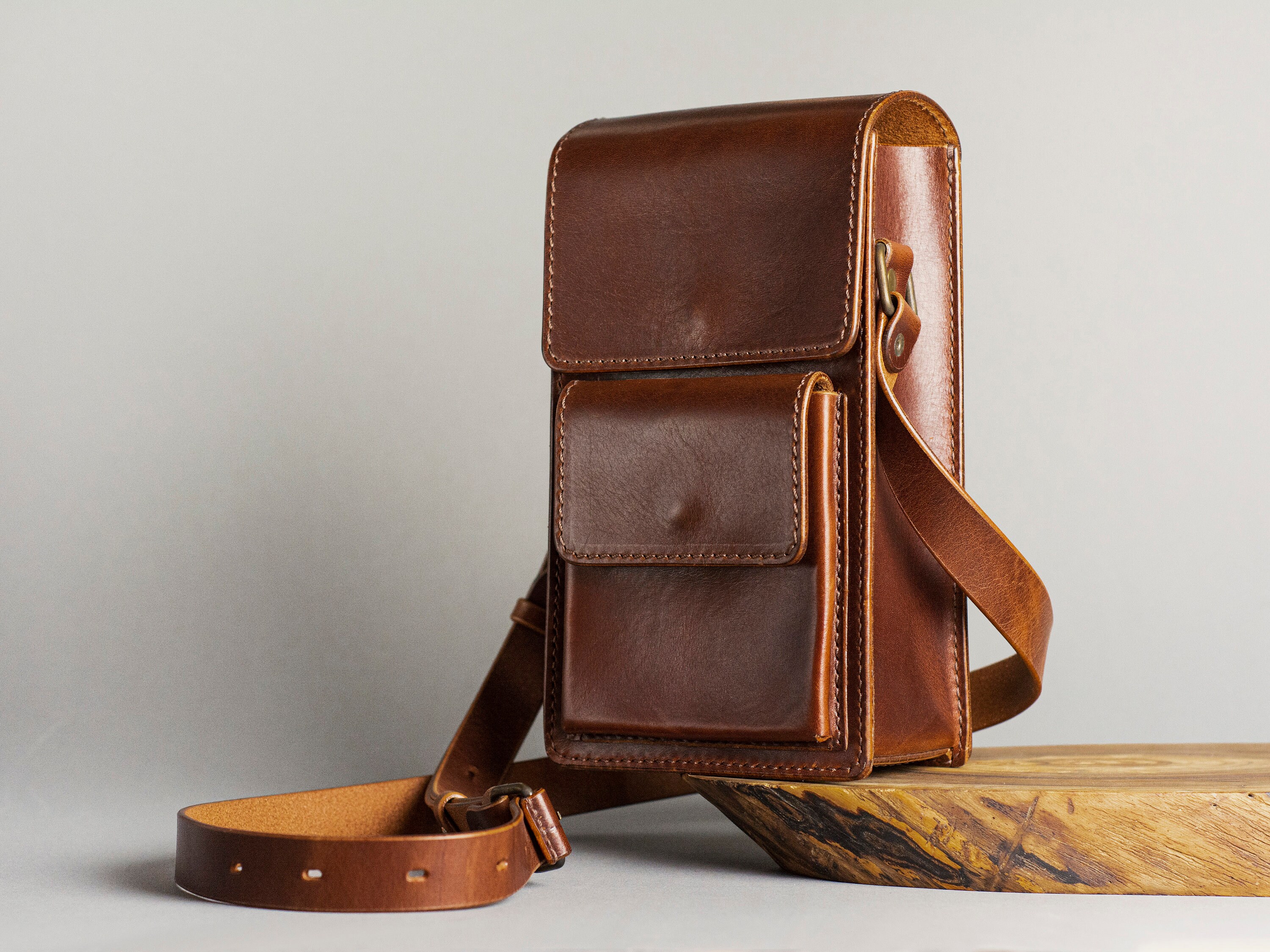 Leather Shoulder Bag Brown Small Crossbody Purse for Women | Etsy