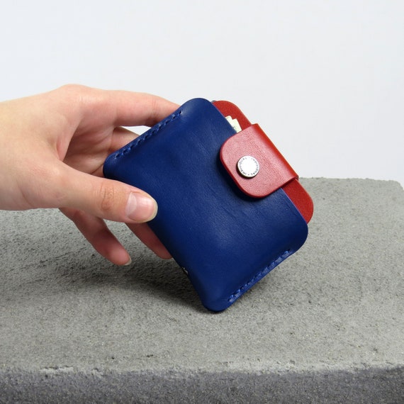 Small Leather Wallet for Woman and Man Front Pocket Wallet - Etsy