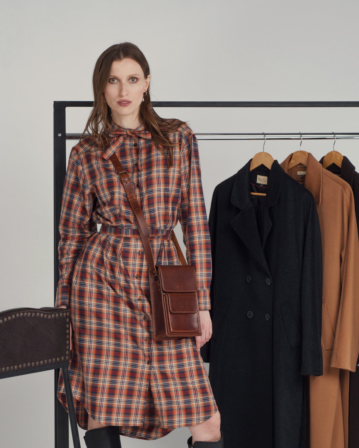 Leather Shoulder Bag Brown Small Crossbody Purse for Women | Etsy