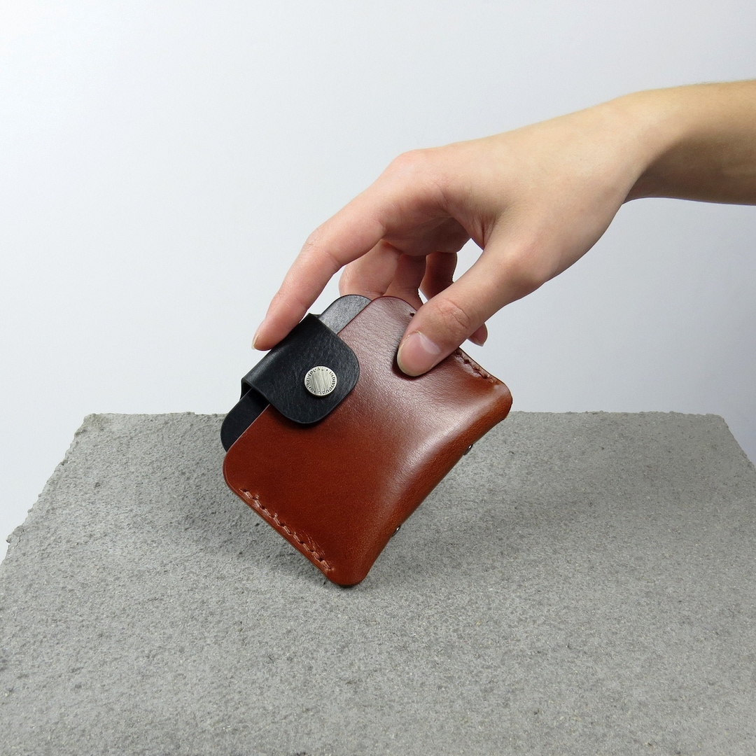 Small Leather Wallet for Woman and Man Front Pocket Wallet Leather ...