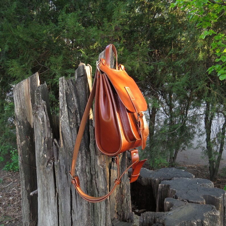 Leather Small Backpack for Women. Leather Rucksack Damen. - Etsy