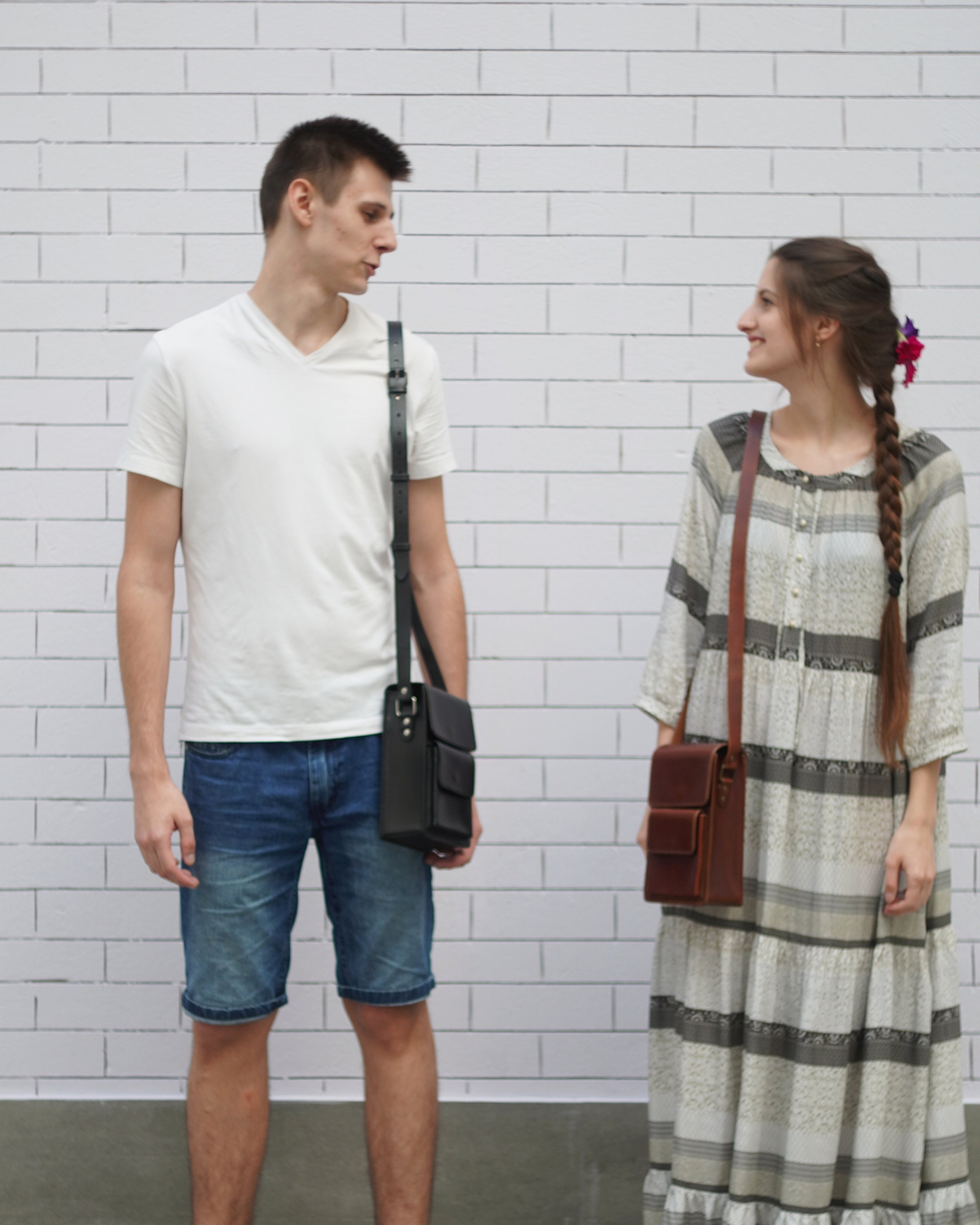 Leather Shoulder Bag Brown Small Crossbody Purse for Women | Etsy